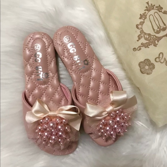 Shoes | Super Cute Little Girl Pink Pearls Shoes | Poshmark